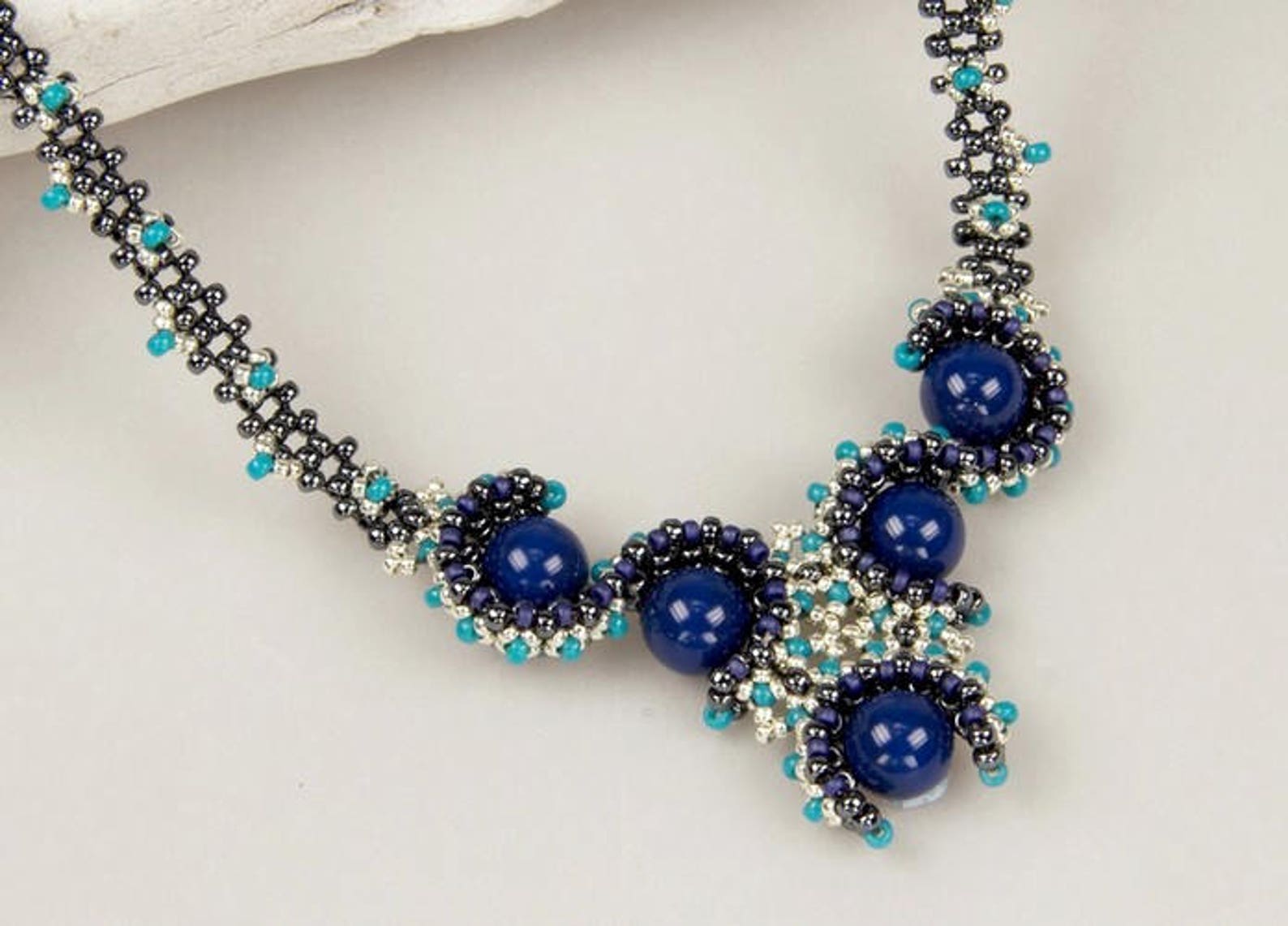 Mermaid Scrolls beaded Necklace/ PDF File - Etsy