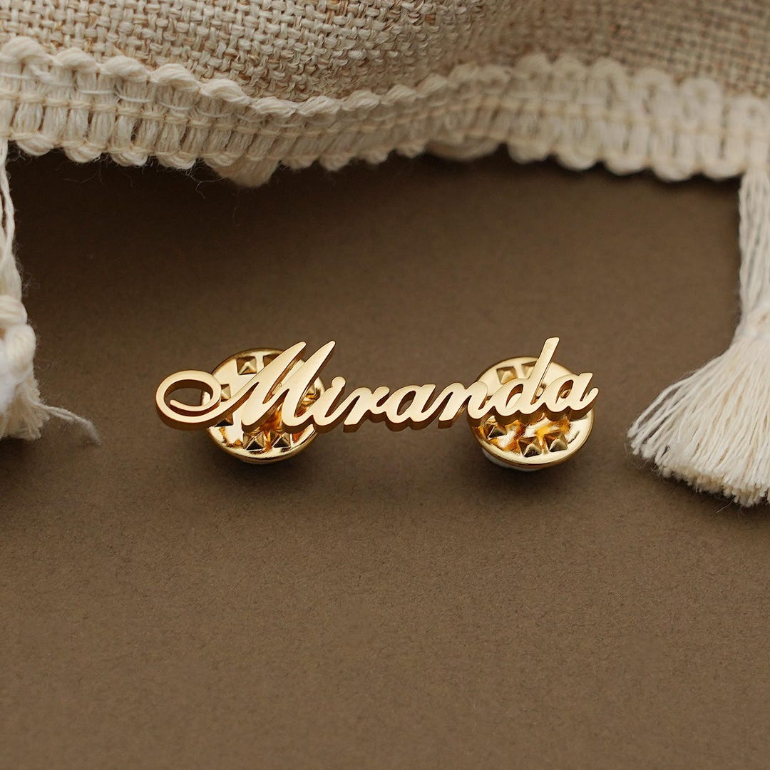 Personalized Name Brooch: Handmade Custom Word Pin - Etsy