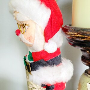 Rare Whimsical Vintage Kitsch Santa Christmas Ornament Kitschy Flocked ...