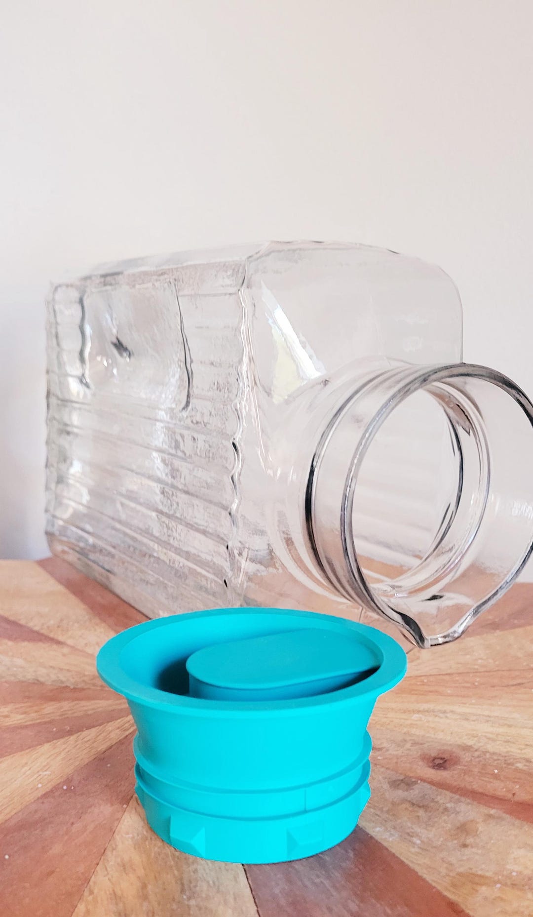 Vintage Anchor Hocking Bistro Juice Pitcher With Teal Rubber Cover - Etsy
