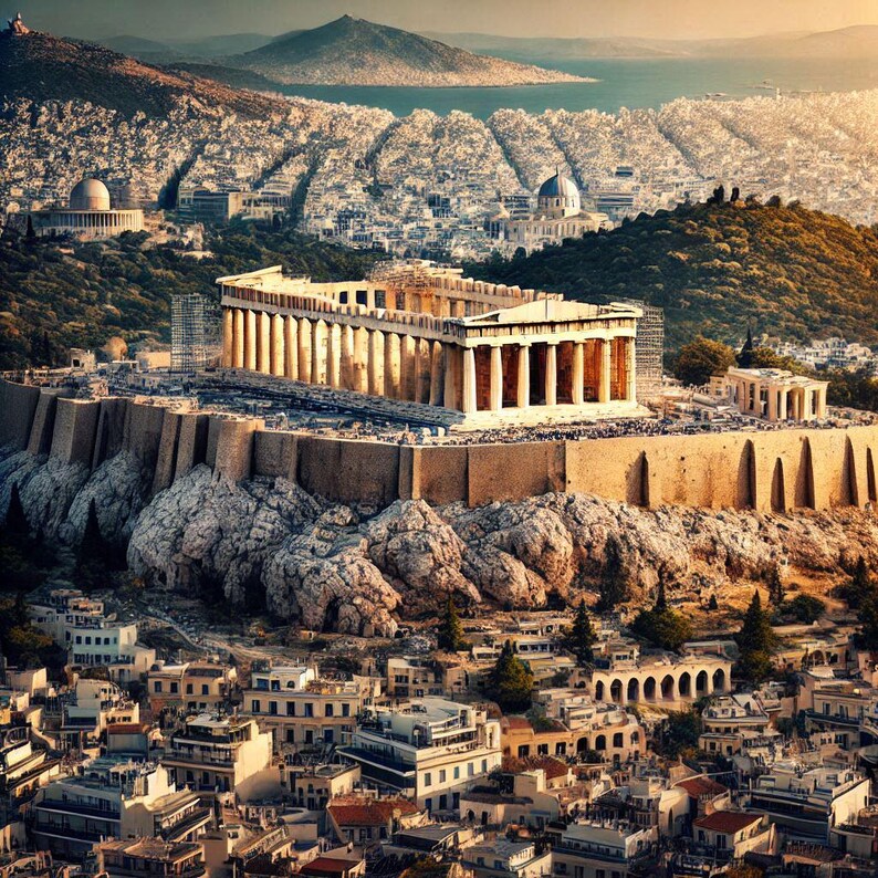 Athens - Acropolis Digital Art - Etsy