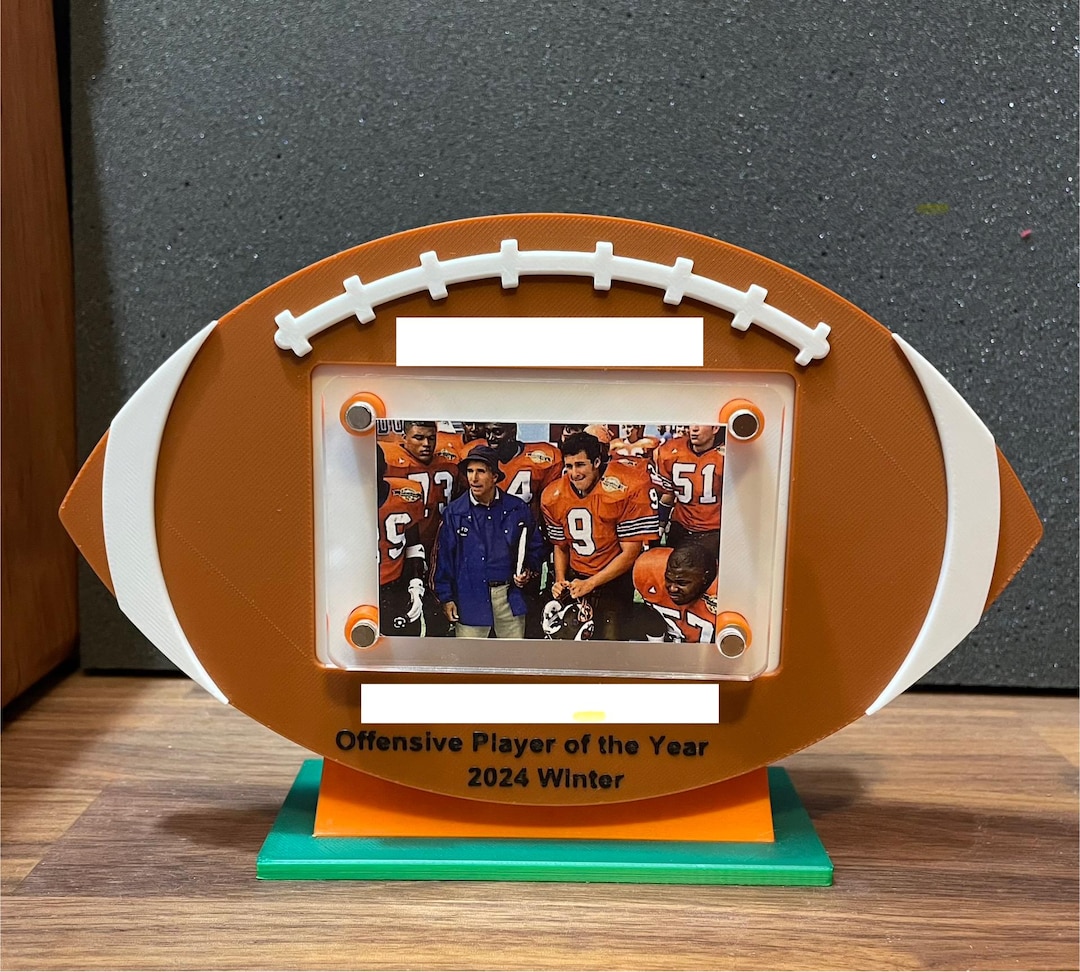 Football Picture Frame - Personalized Sports Picture Frame Trophy ...