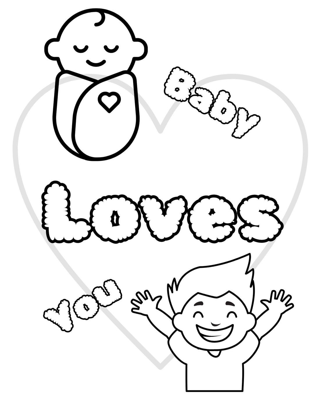 Mommy's Helper Coloring Pages for the Newborn Stage - Etsy