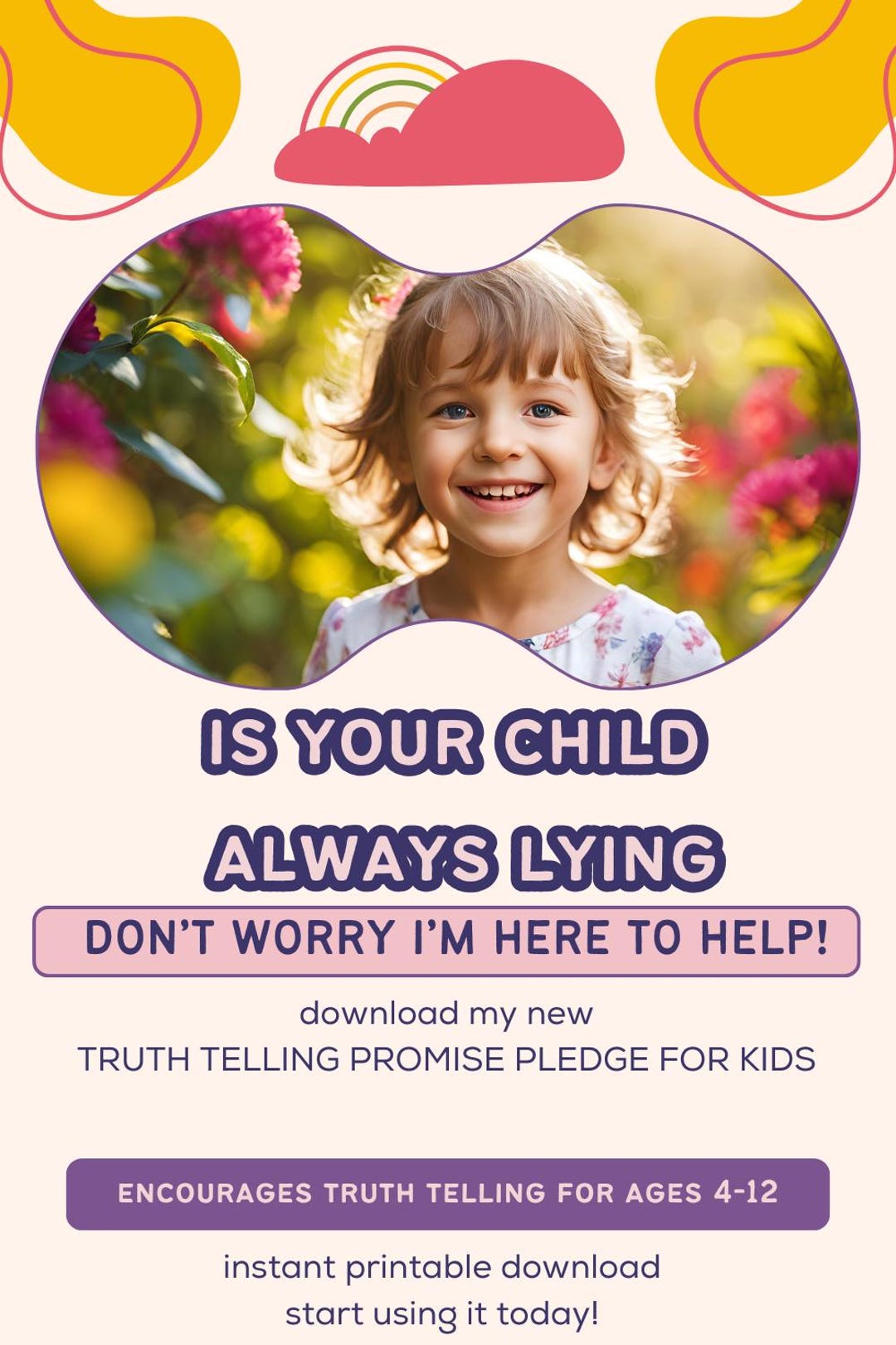 Truth-telling Promise for Kids - Printable Honesty Pledge to Build ...
