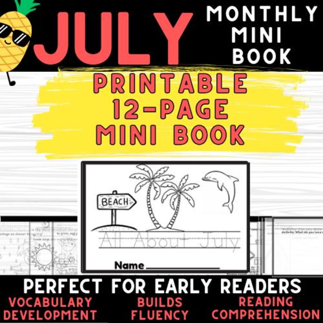 July Mini Book |early Literacy Reading Fluency Practice | Reading ...