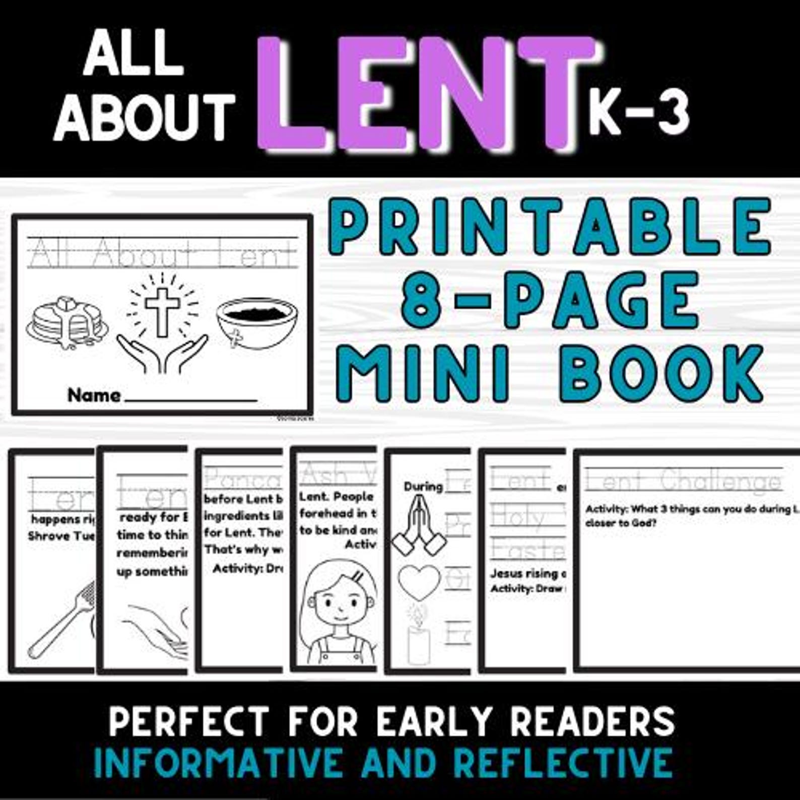 Lent Activities Mini Book: K-3 Printable Reader (PDF Download) - Etsy