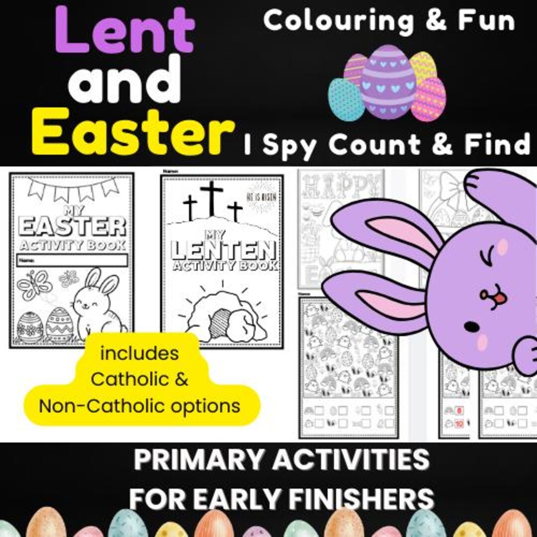 Lent Activities for Kids Easter Coloring Pages I Spy Primary Colouring ...