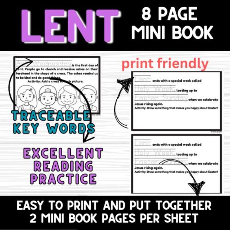 Lent Activities Mini Book: K-3 Printable Reader (PDF Download) - Etsy