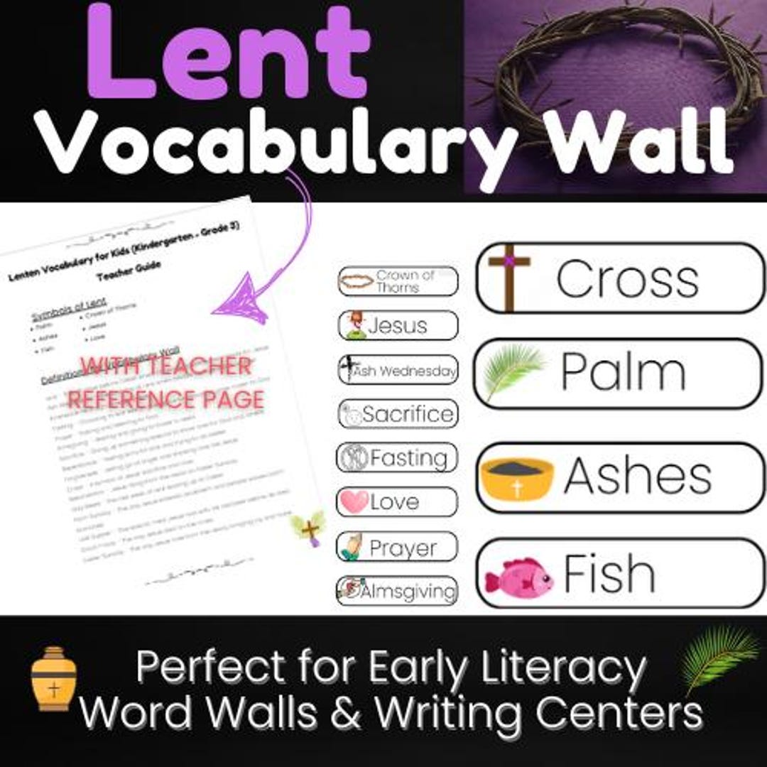 Lent Activities for Primary | Lent Vocabulary Wall | Word Wall | Lent ...
