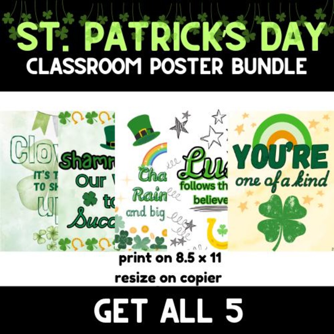St Patrick's Day March Posters for Classroom or Home Office Decor ...