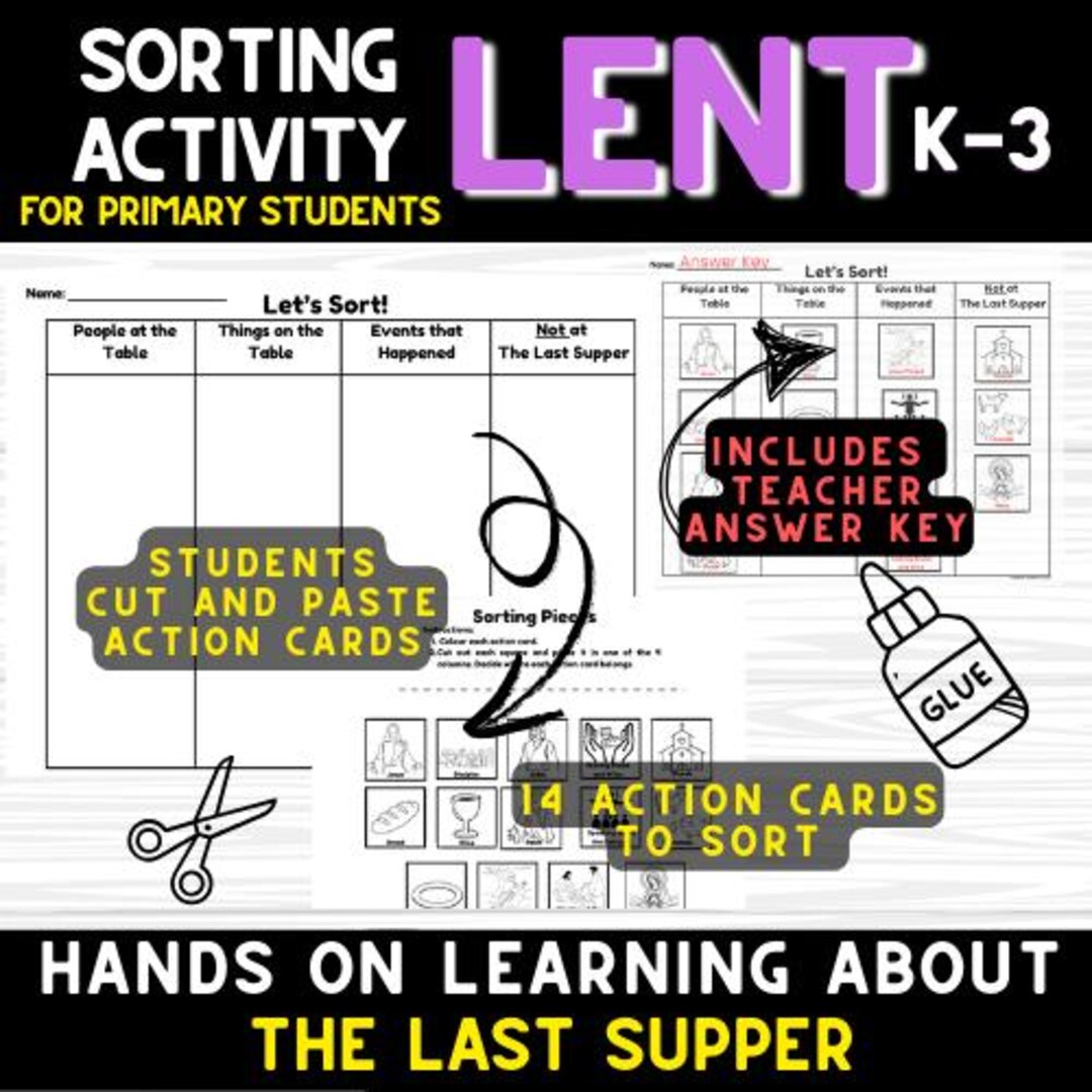 The Last Supper Sorting Activity | Easter Bible Lesson | Holy Week Good ...