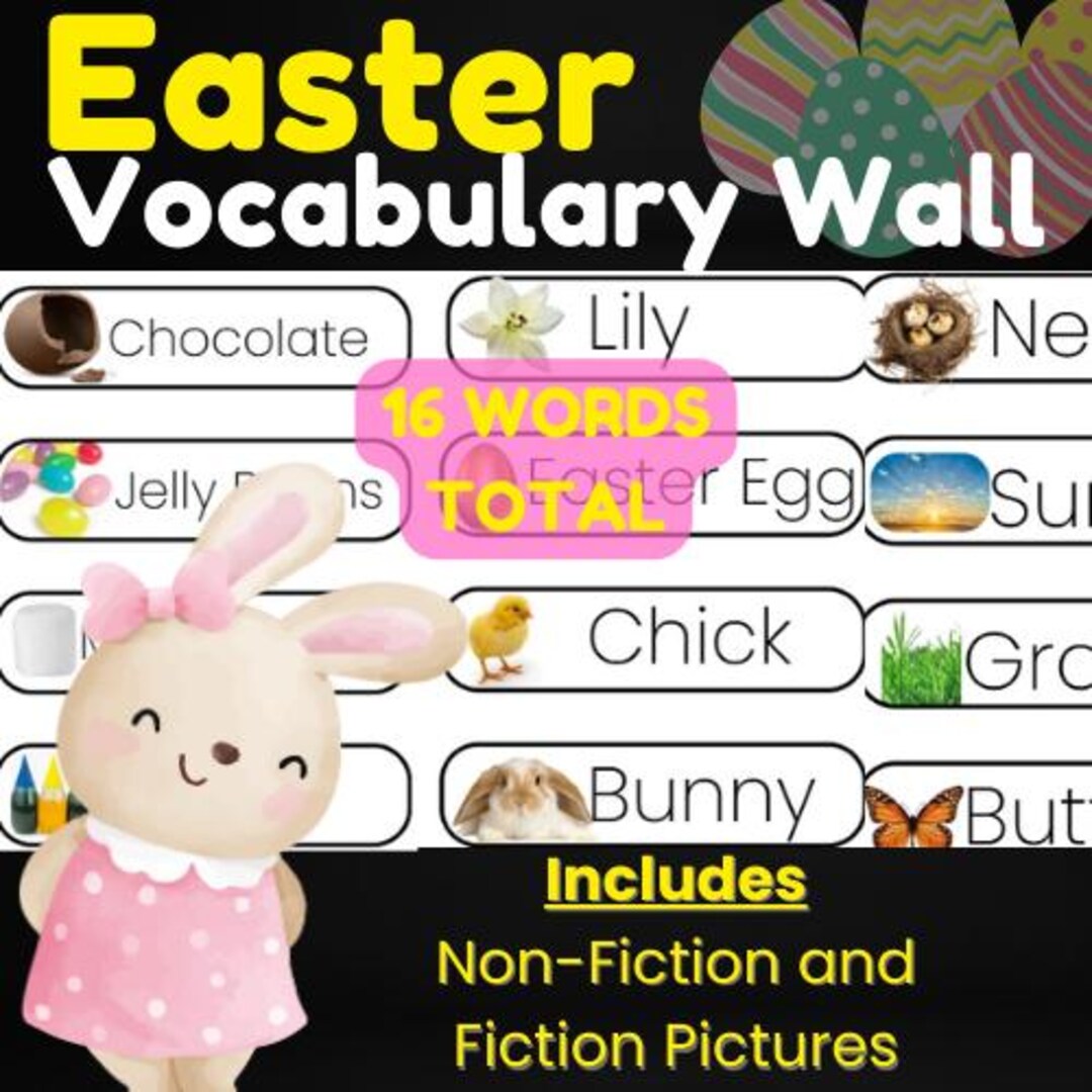 Easter Vocabulary Word Wall and Writing Pages Spring Word Wall for ...