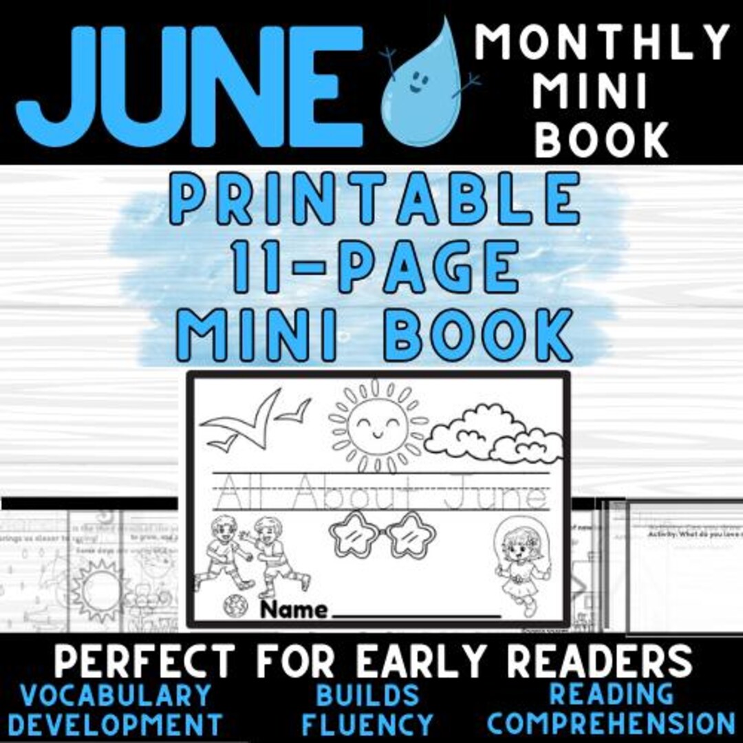 June Mini Book |early Literacy Reading Fluency Practice | Reading ...