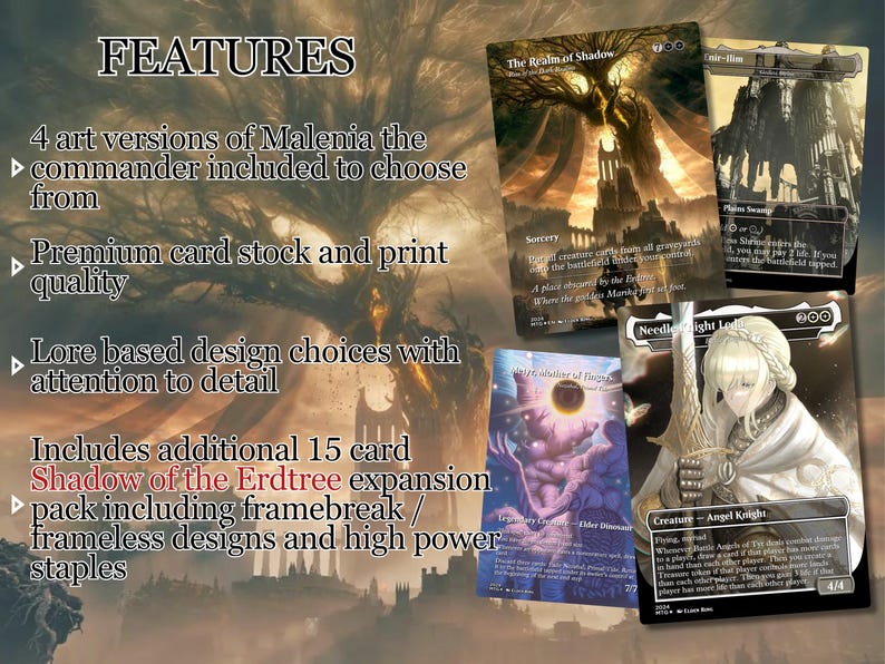 Elden Ring Commander Deck Expansion Pack Custom Proxy Commander MTG EDH Deck Premium Quality ...