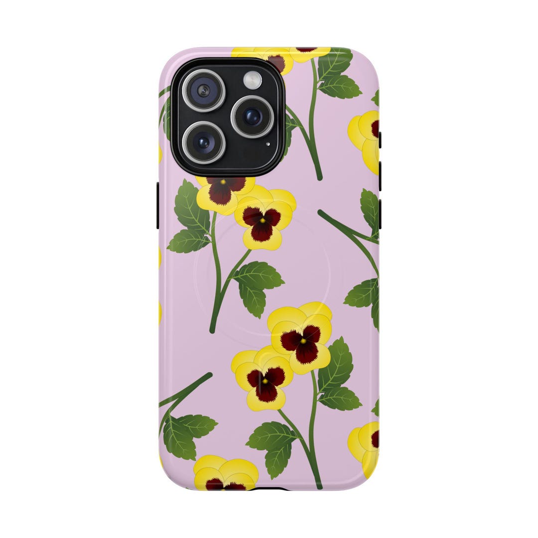 Stylish Magsafe Pansy Pattern iPhone Case | Magnetic Case | Cute ...