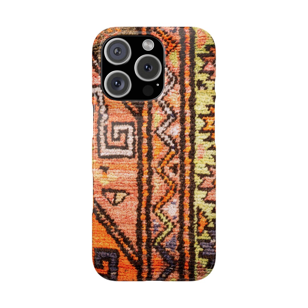 Trendy Turkish Rug Design Slim Phone Case for iPhone 16, 15, 14, 13, 12 ...