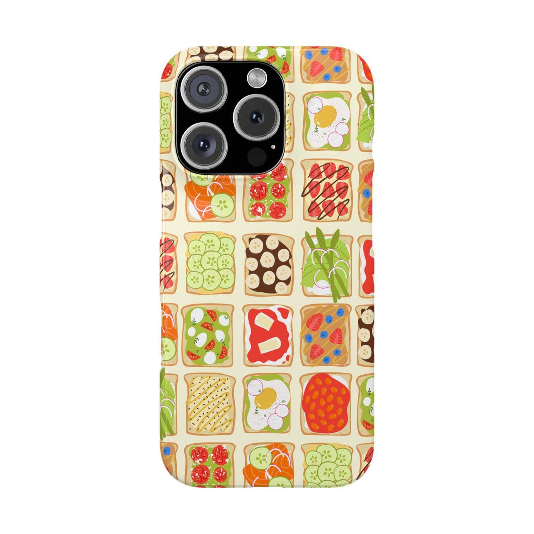 Trendy Avocado Toast Slim Phone Case for iPhone 16, 15, 14, 13, 12, 11 ...