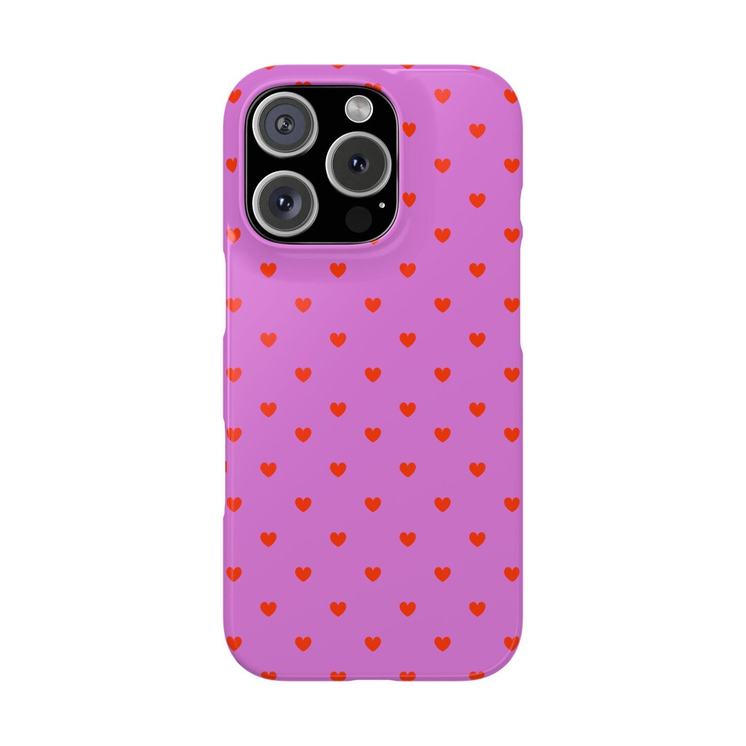 Trendy Heart Pattern Phone Case: Slim Coverage, Durable Protection - Etsy