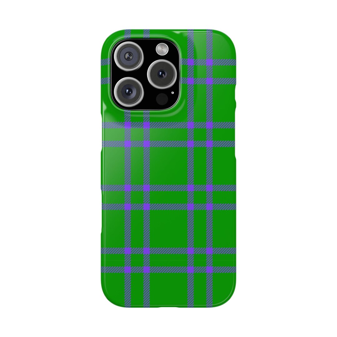 Trendy Two Toned Plaid Pattern Slim Phone Case for iPhone 16, 15, 14 ...