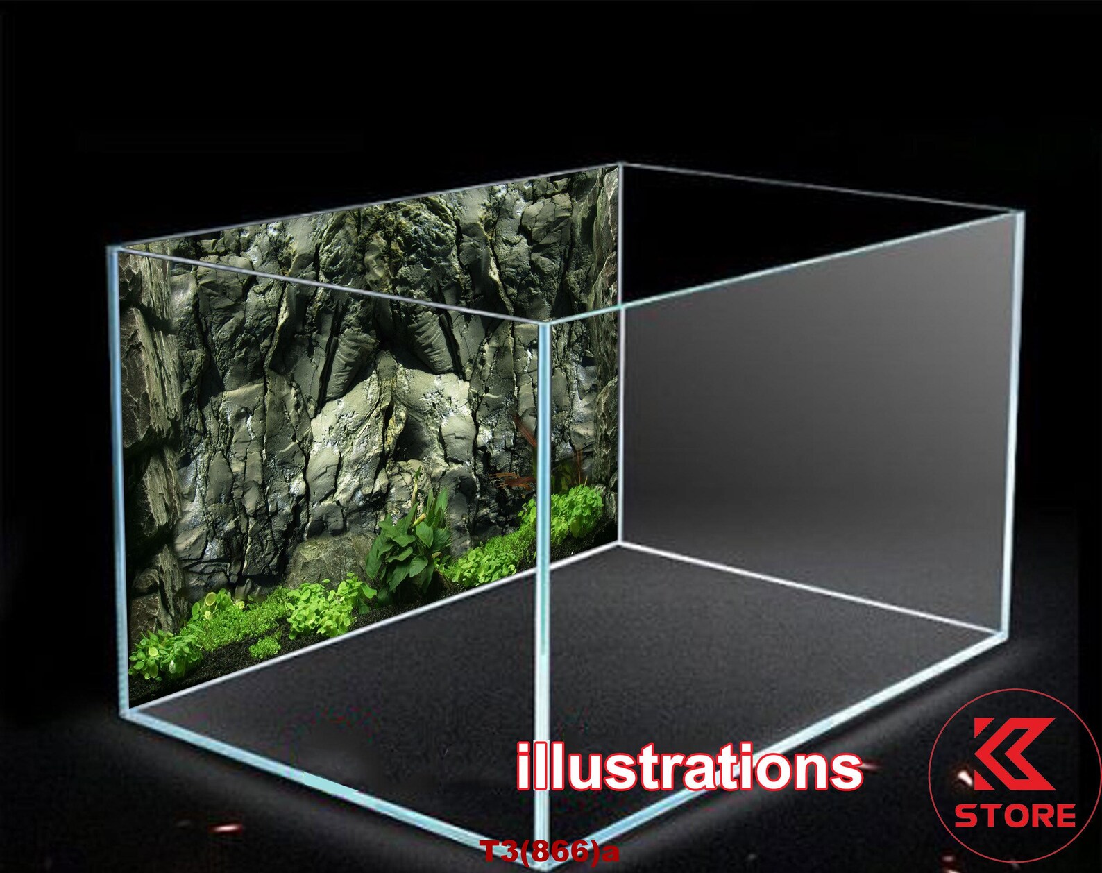 Deep Sea Aquarium Wallpaper Realistic Marine Life Decoration - Etsy