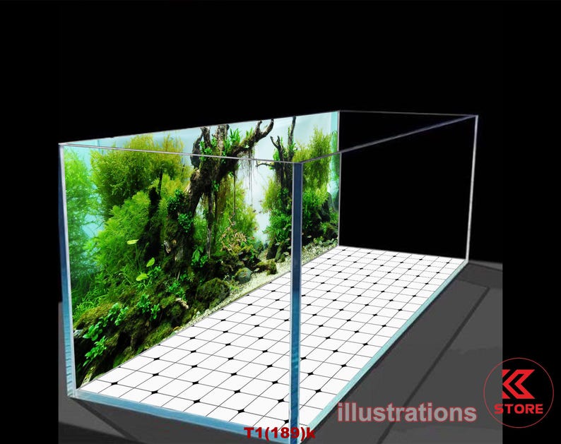 Aquatic Rock Style Fish Tank Background, Polyester Wallpaper - Etsy