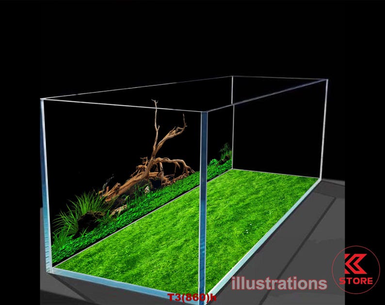 Aquatic Rock Style Fish Tank Background, Polyester Wallpaper - Etsy