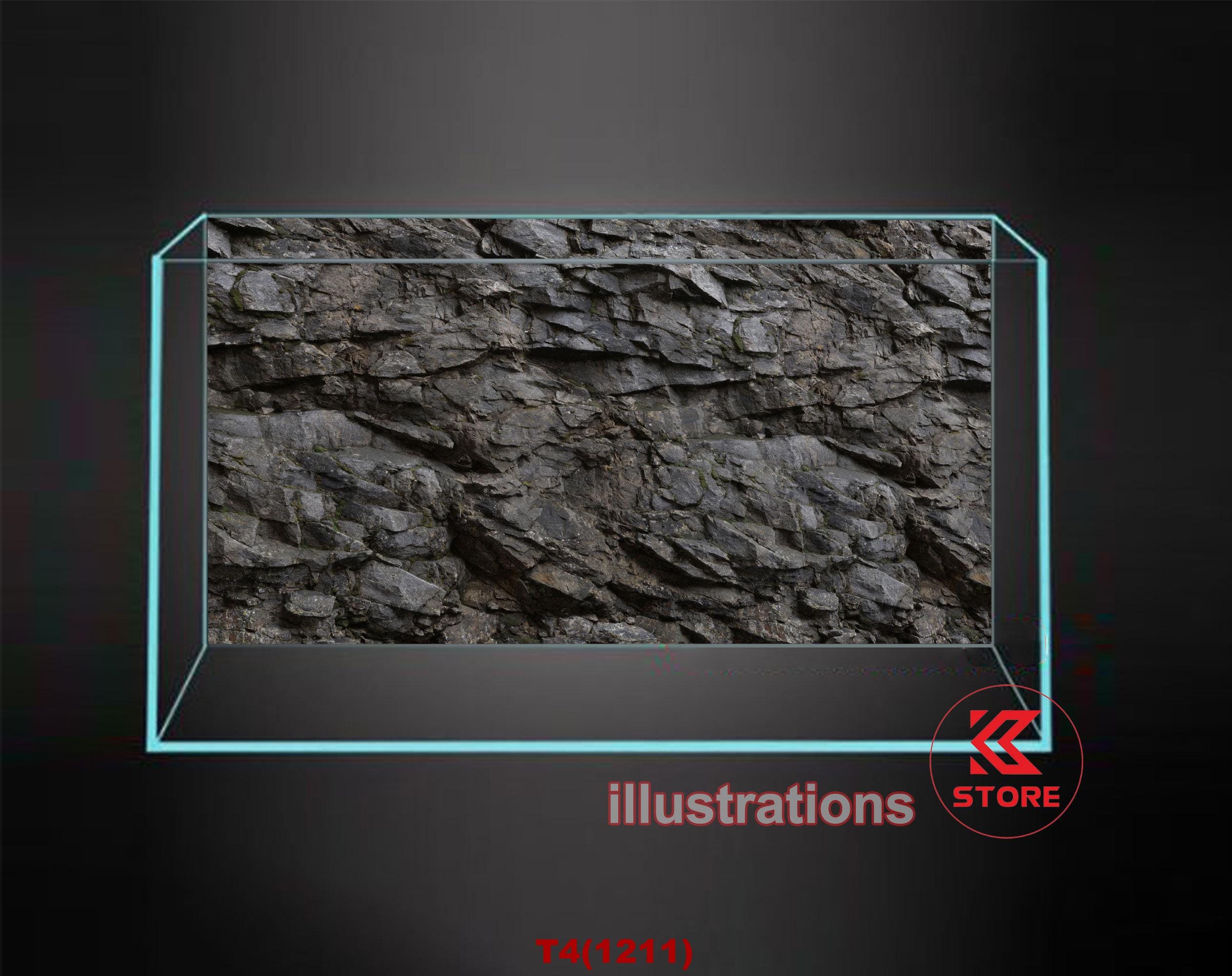Rock Aquarium Background: Waterproof Vinyl Fish Tank Wallpaper - Etsy