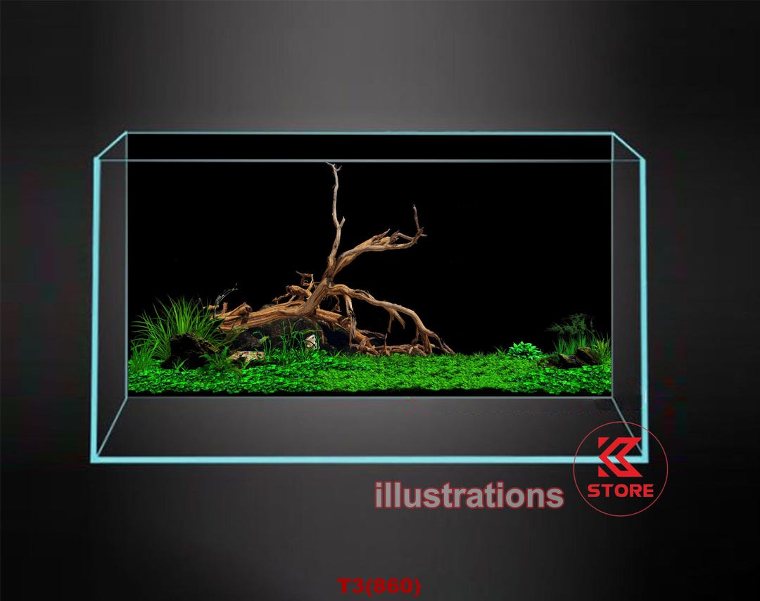 Aquatic Rock Style Fish Tank Background, Polyester Wallpaper - Etsy