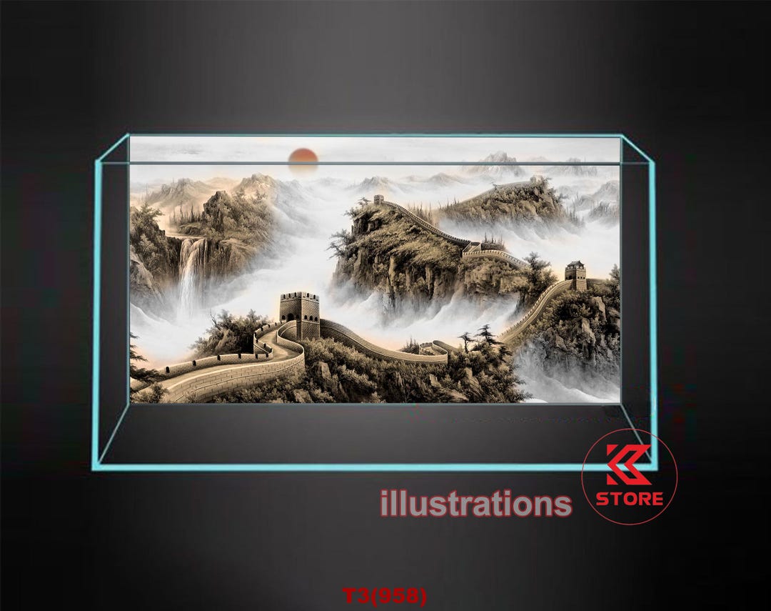 Great Wall Aquarium Backdrop, Polyester Fish Tank Decoration - Etsy