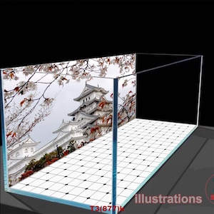 Japanese Castle Aquarium Background, Polyester Fish Tank Decoration - Etsy