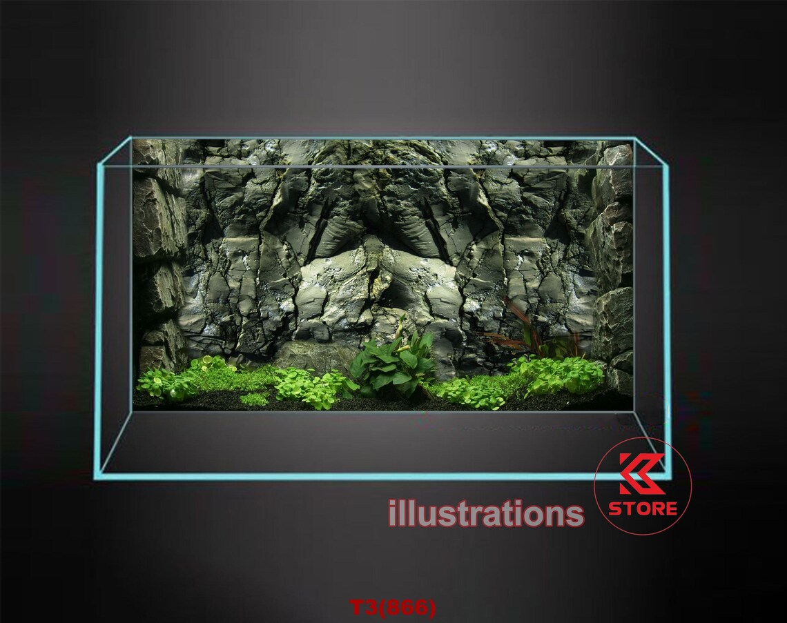 Deep Sea Aquarium Wallpaper Realistic Marine Life Decoration - Etsy