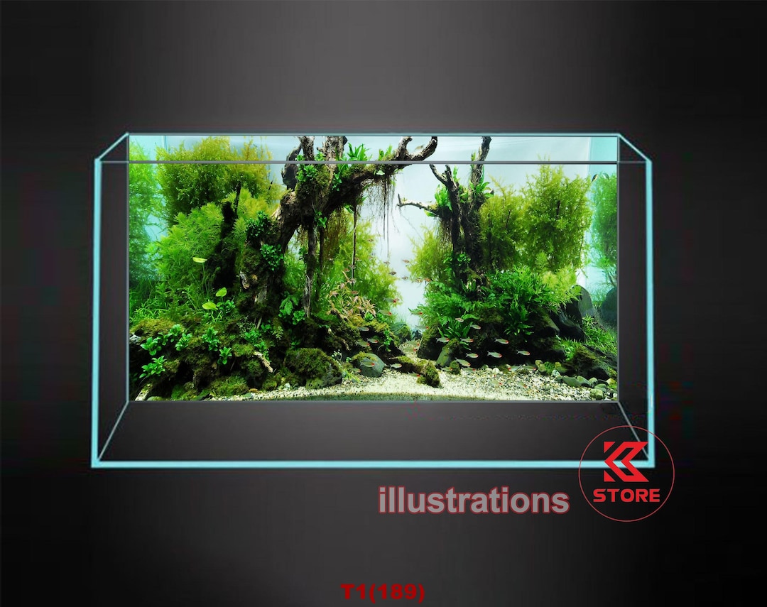 Aquatic Rock Style Fish Tank Background, Polyester Wallpaper - Etsy