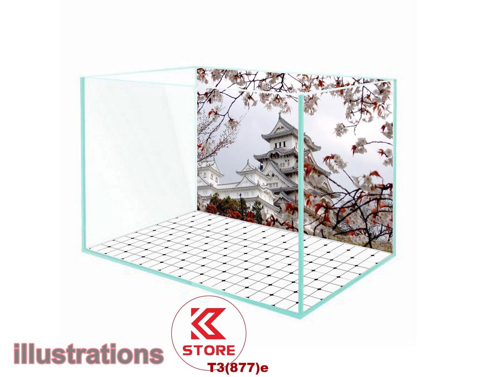 Japanese Castle Aquarium Background, Polyester Fish Tank Decoration - Etsy