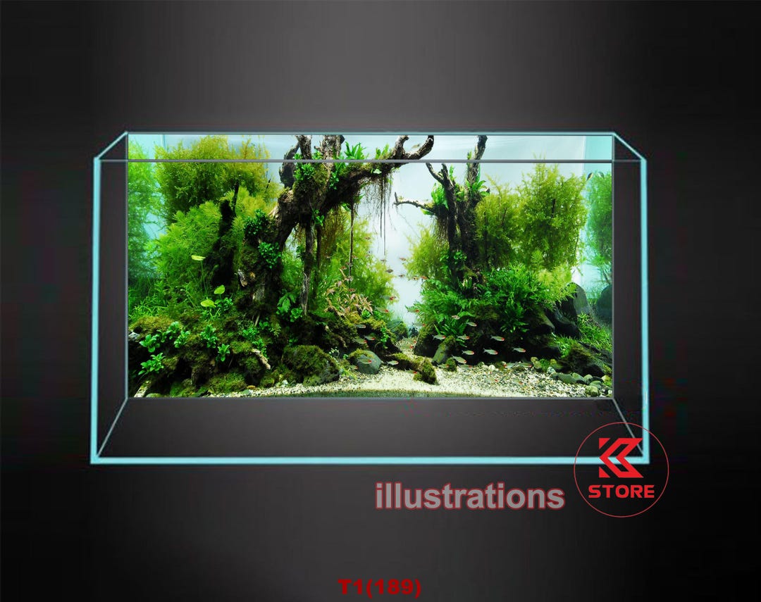 Polyester Fish Tank Glass Backdrop, Fish Tank Background, Fish Tank ...