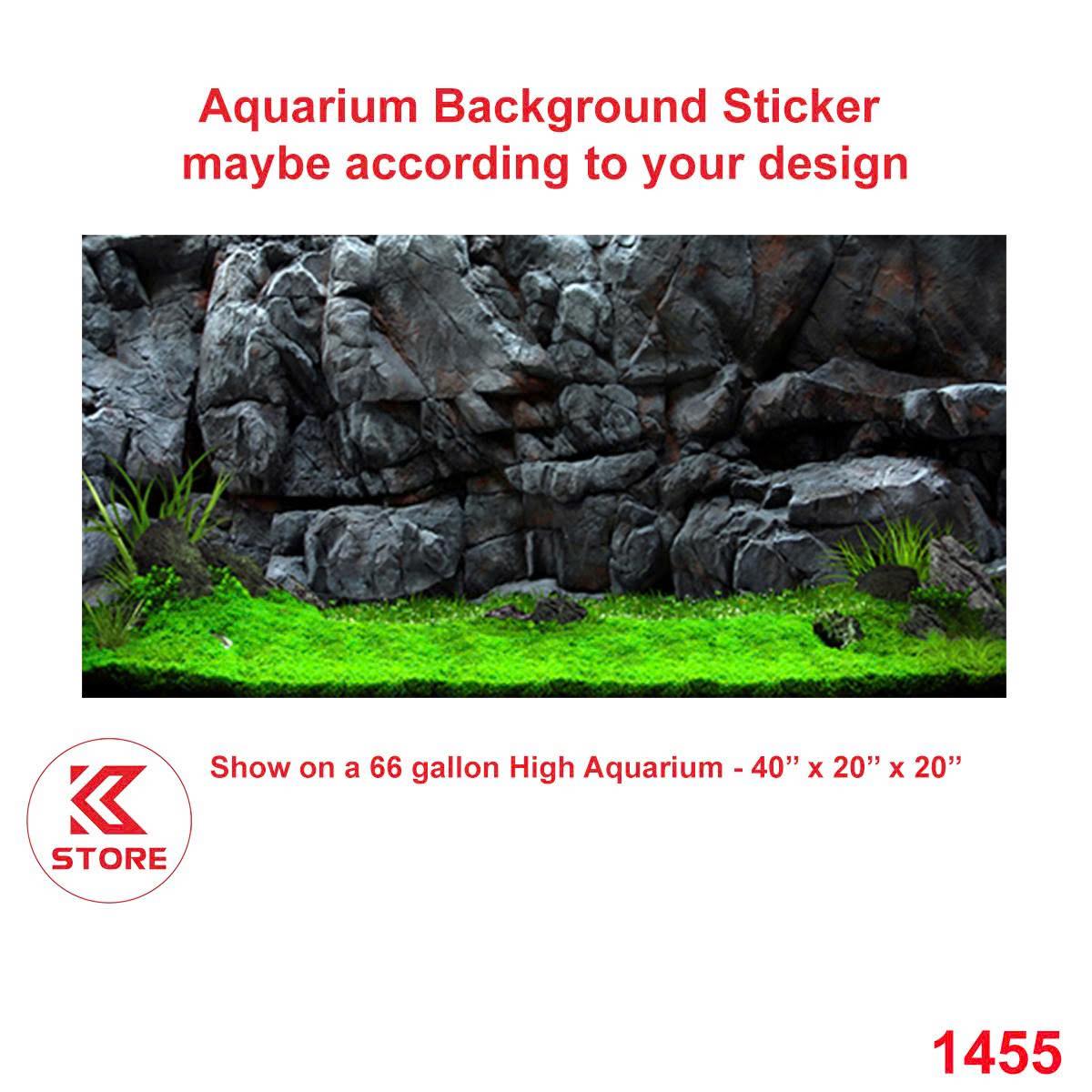Realistic 3D Rock Aquarium Background | Fish Tank Sticker ...