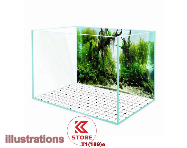 Aquatic Rock Style Fish Tank Background, Polyester Wallpaper - Etsy