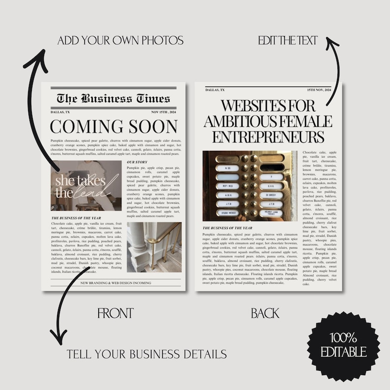 Business Newspaper Template, Business Announcement Newspaper for ...