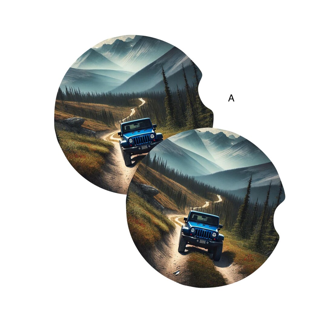 Ceramic Blue Jeep Look Car Coaster - Etsy