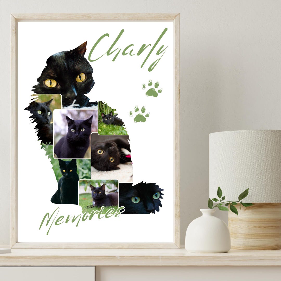 Cat Collage Editable | Gift | Furry Friend Memory | Cat Memory | Pet ...
