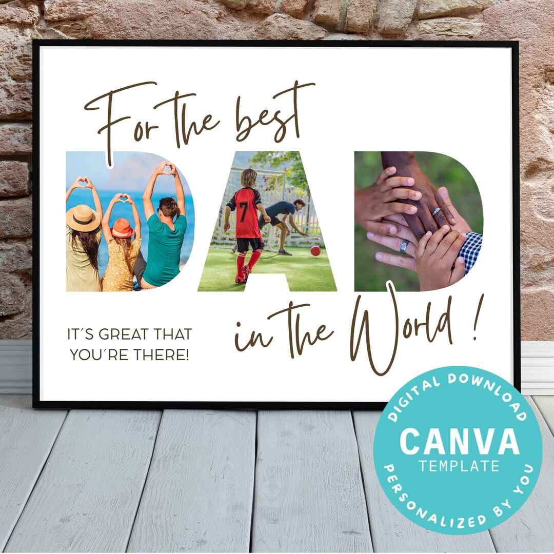 Canva Template as a Customizable Dad Photo Collage | Digital Download ...