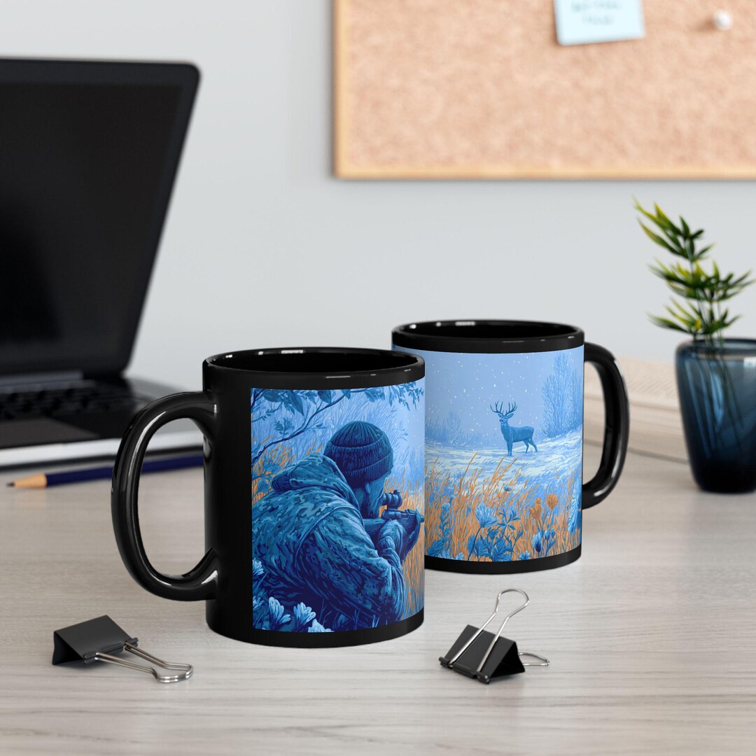 Hunter Mug, Deer Hunting, Black Hunting Coffee Cup - Etsy