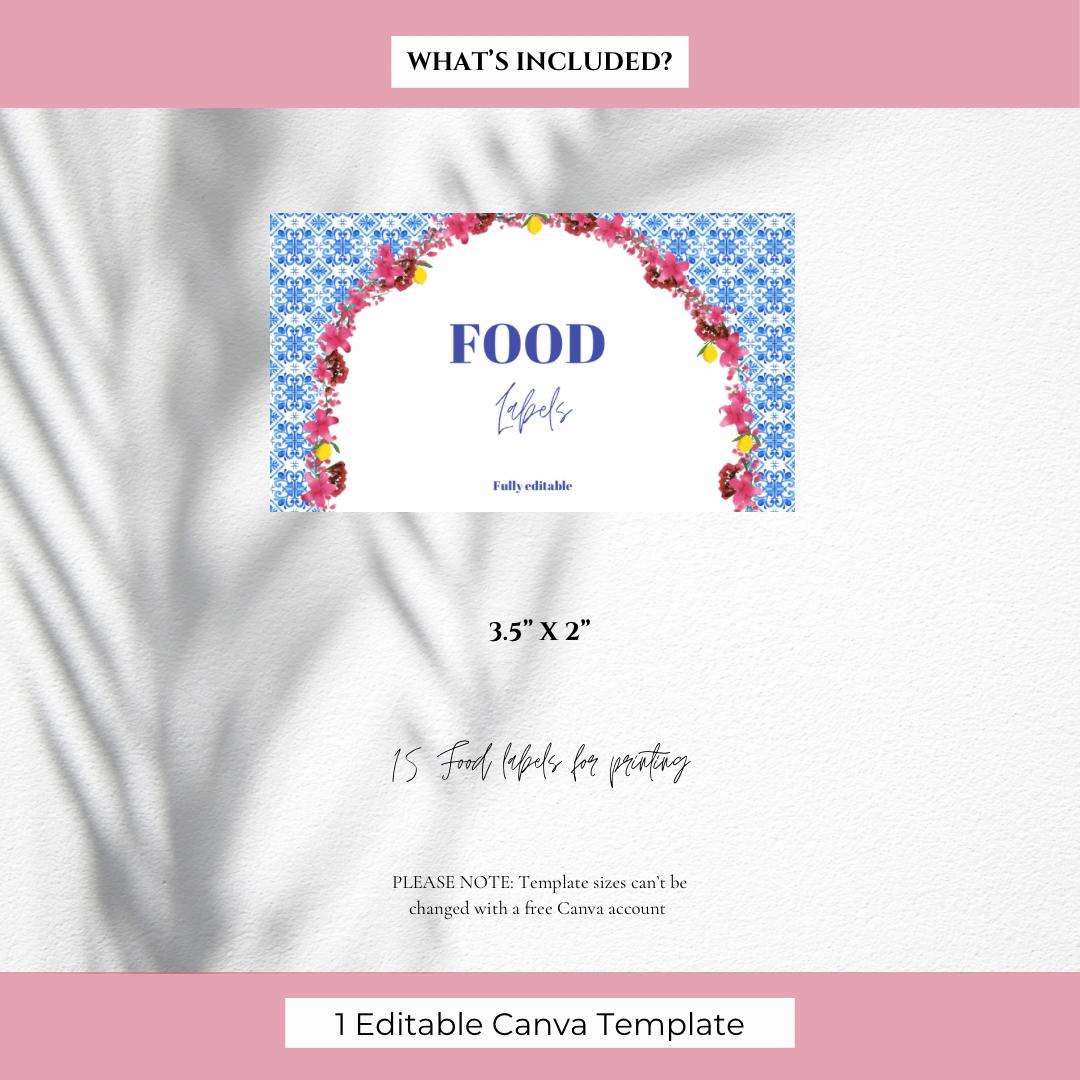 Mama Mia Baby Shower Label Templates: Mediterranean (canva Editable) - Etsy