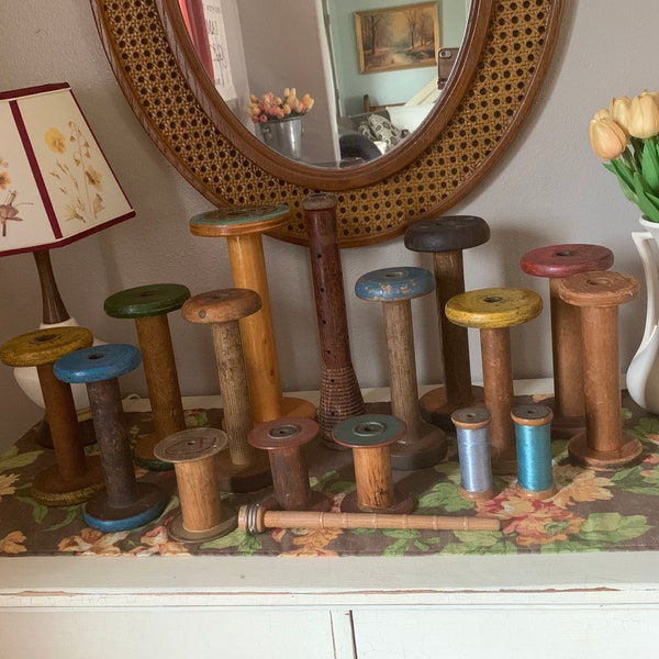 Vintage Wood Spools - Etsy