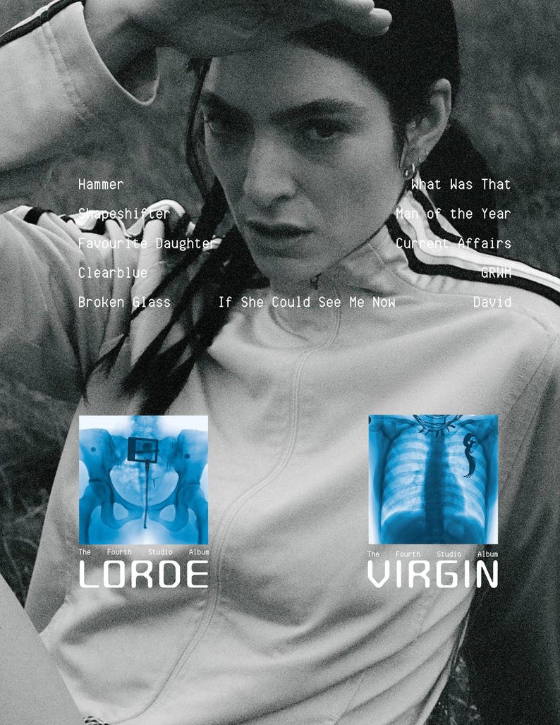 Lorde Virgin Album Poster: Vintage Music Wall Art - Etsy