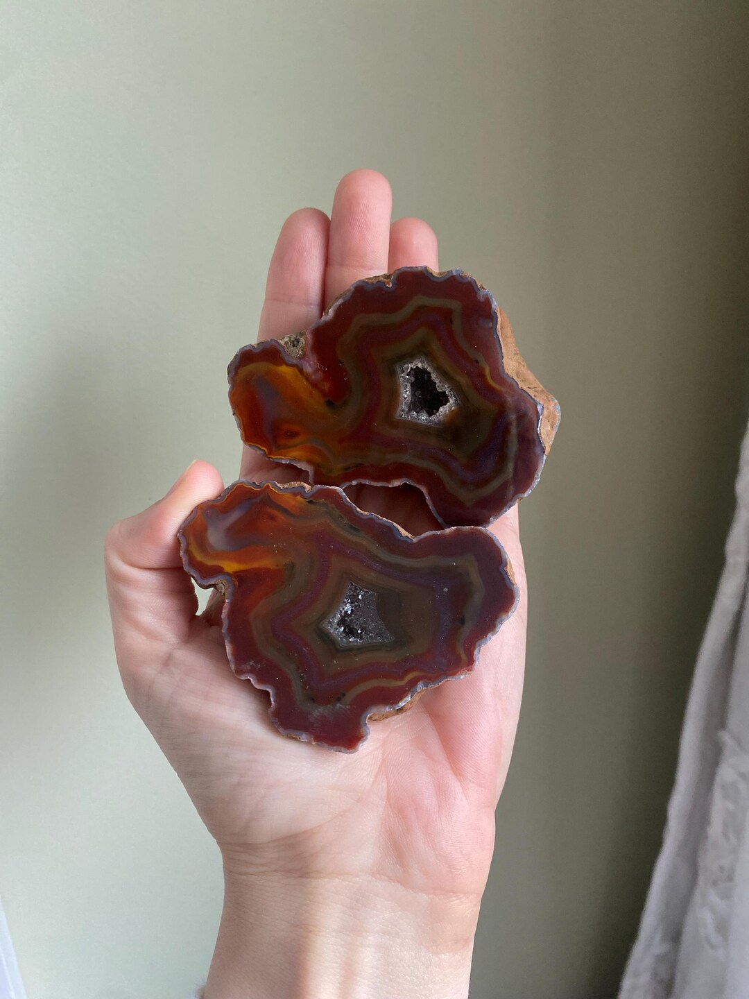 Brazilian Agate Pair W/ Druze - Etsy