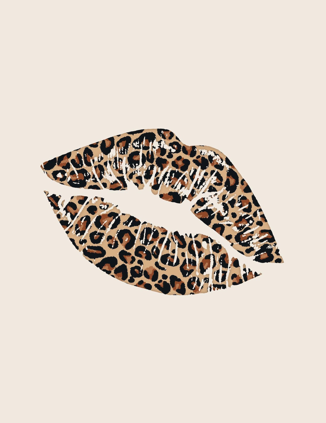 Printable Leopard Print Kiss Wall Art - Etsy