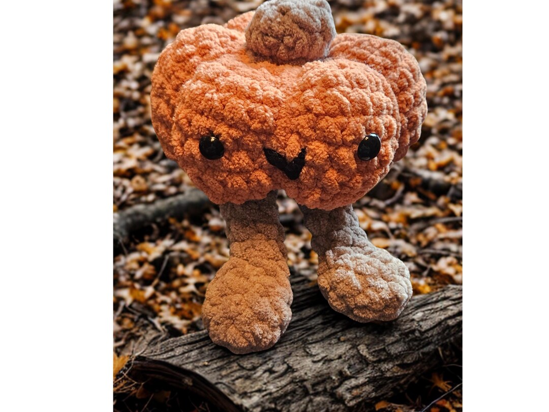 Crochet Pumpkin Plushie: Handmade Fall Decor - Amigurumi Toy - Etsy
