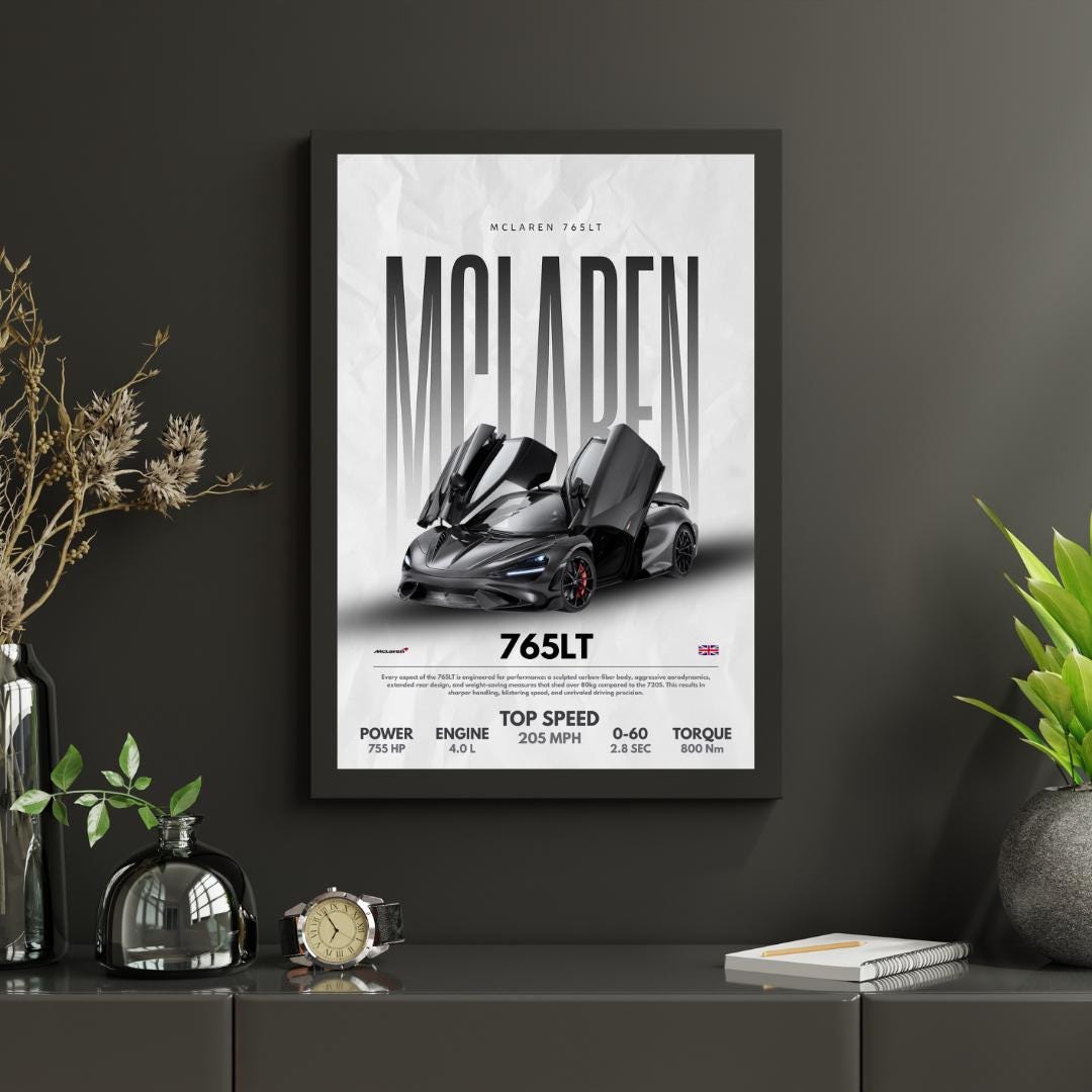Mclaren 765LT Supercar Poster: Automotive Wall Art (digital Download ...