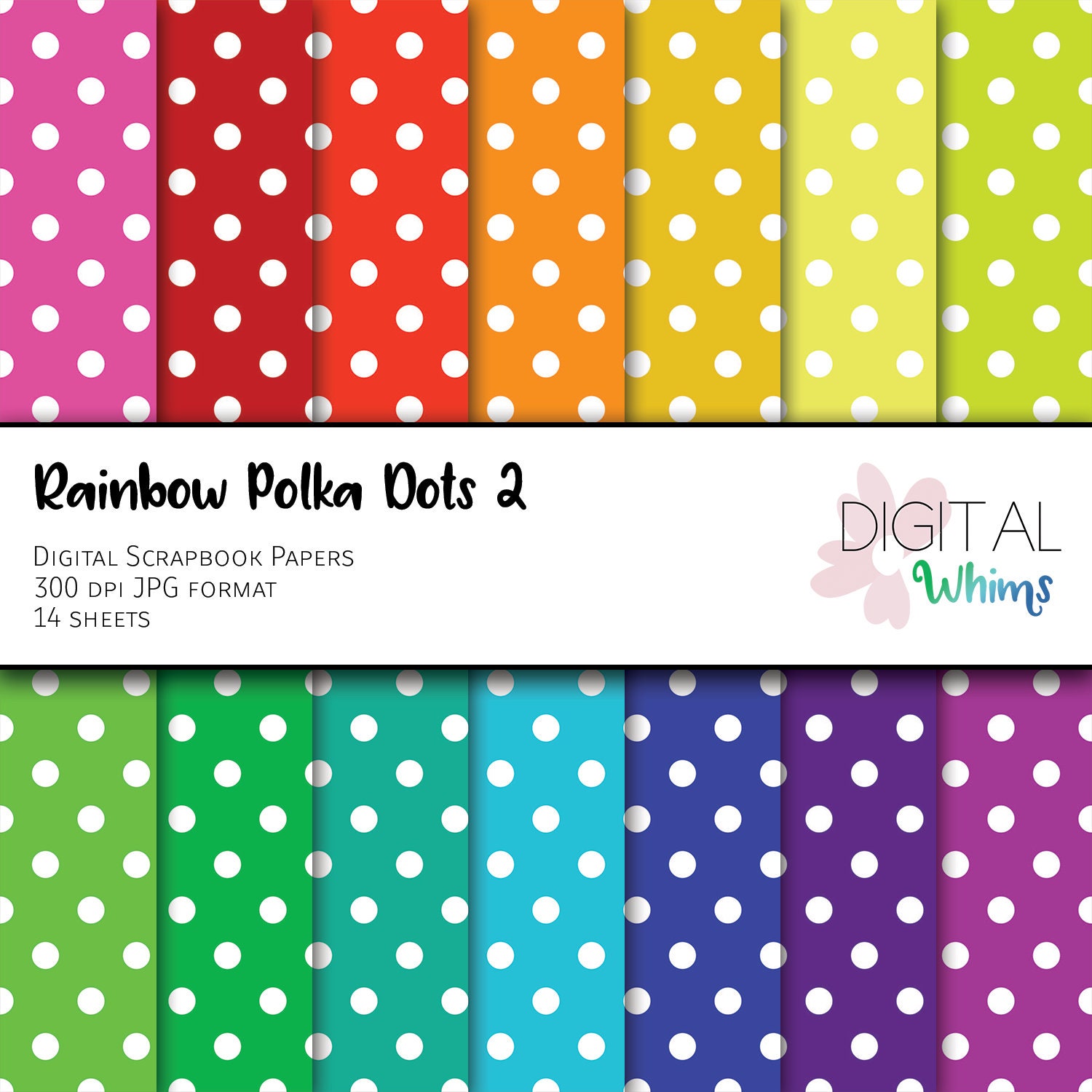 Dots Digital Scrapbook Paper Pack No 14-12x12 Embellishments Paper ...
