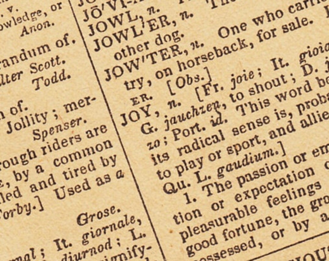 Be Happy 9 Dictionary Pages Digital Collage Sheets 0014 - Etsy Ireland